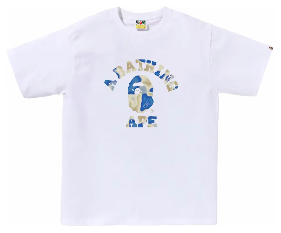 BAPE Liquid Camo College Tee White/Blue – Rondevu